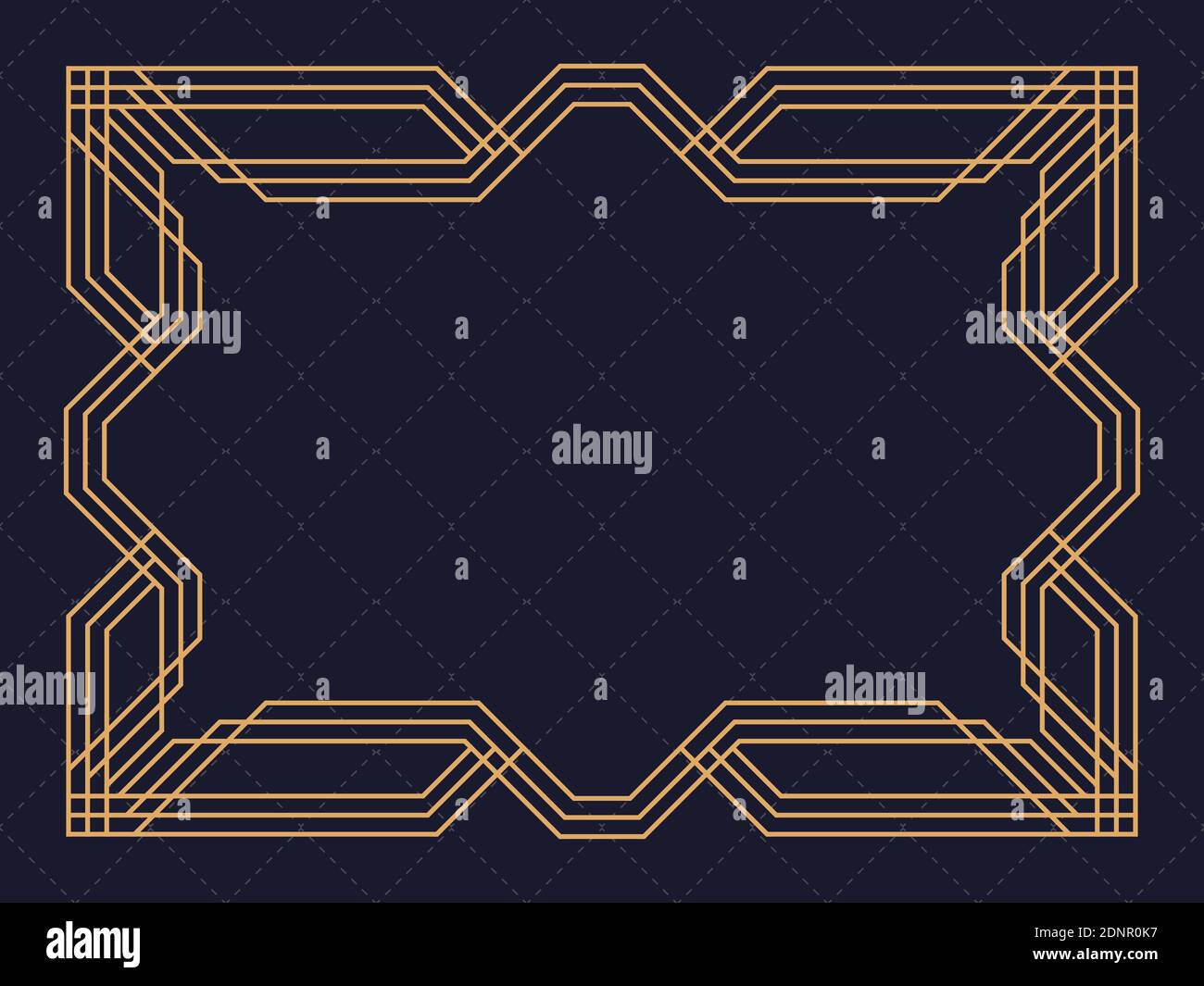 Art deco frame. Vintage linear border. Design a template for ...