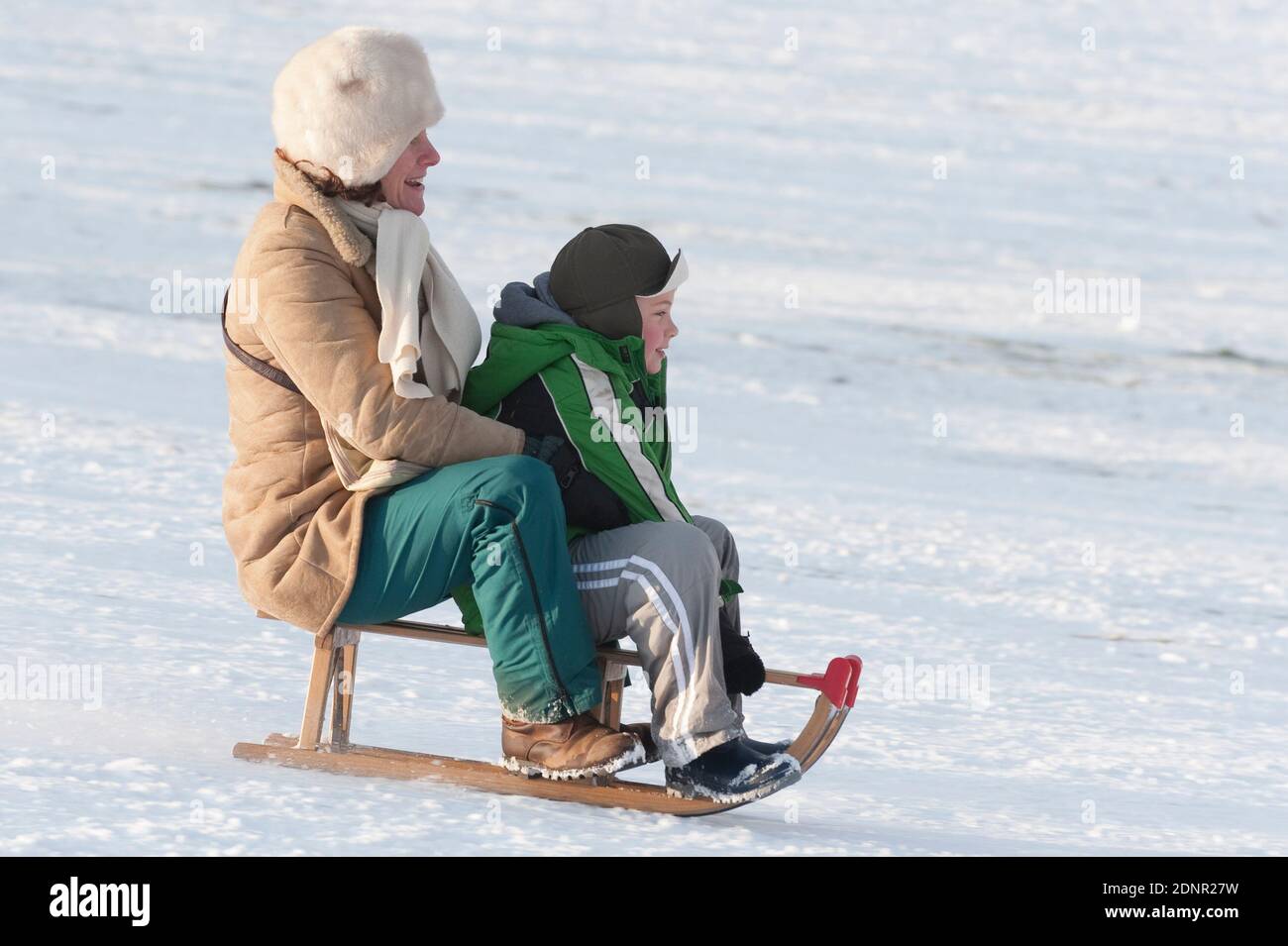 People out enjoying sledging on Parliament Hill after an overnight snow ...