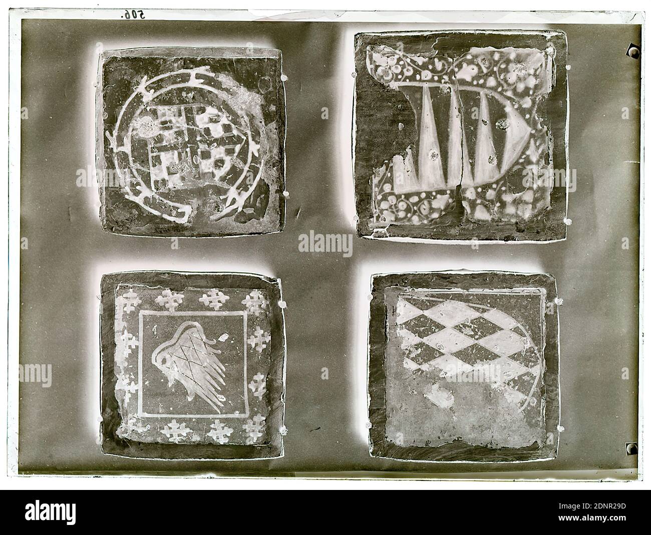 Wilhelm Weimar, tiles, glass negative, black and white negative process ...
