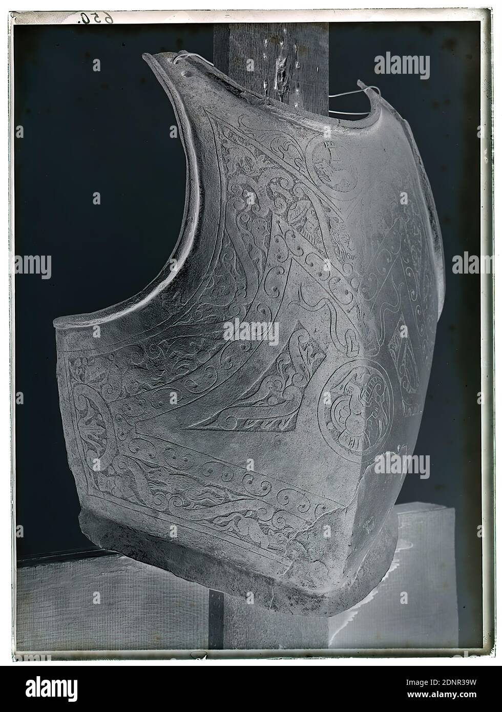 Wilhelm Weimar, armor, breastplate, glass negative, black and white ...