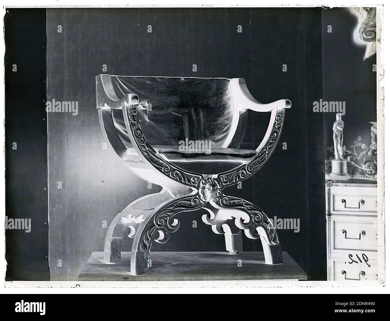Wilhelm Weimar, scissors chair, glass negative, black and white ...