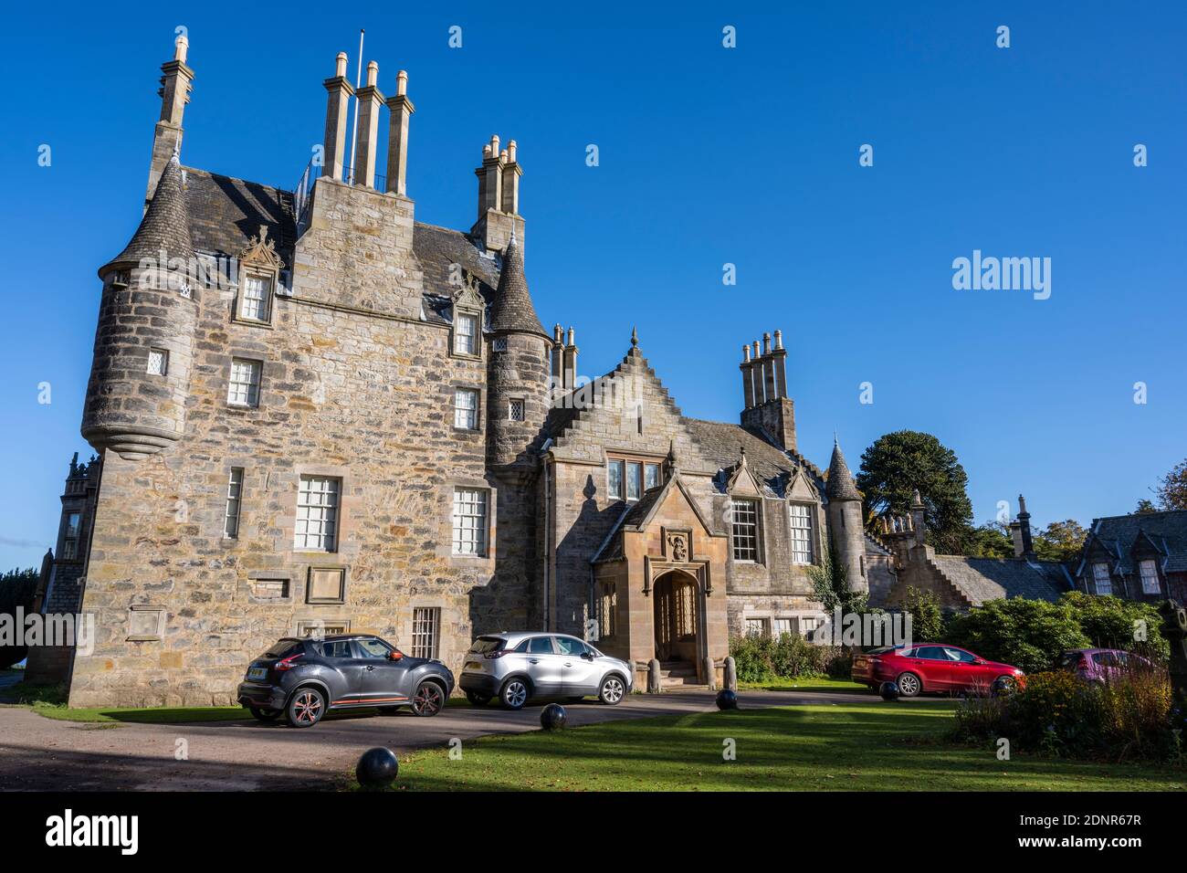 Lauriston Castle, a 16th century tower house, in Cramond, Edinburgh ...