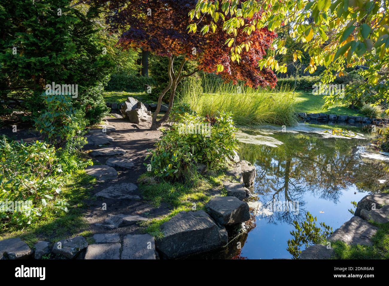 Japanese Garden in the grounds of Lauriston Castle in Cramond ...