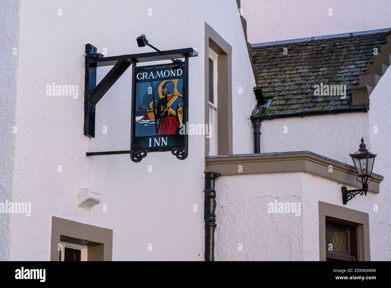 Pub sign for the Cramond Inn located at the heart of Cramond Village in ...