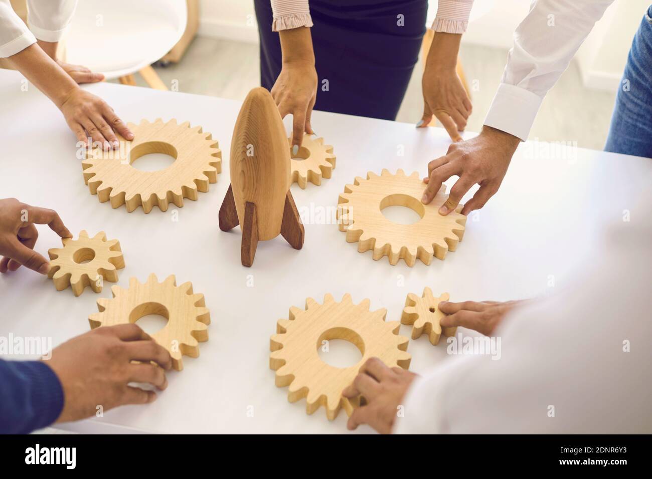 Teamwork, launching project, corporate business tasks concept Stock ...