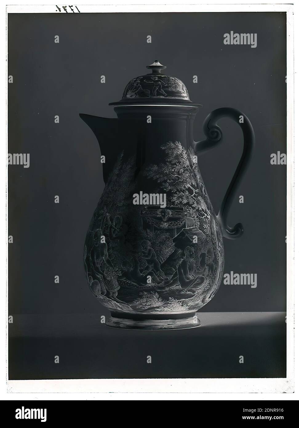Wilhelm Weimar, coffee pot with bacchanalian scenes, glass negative ...