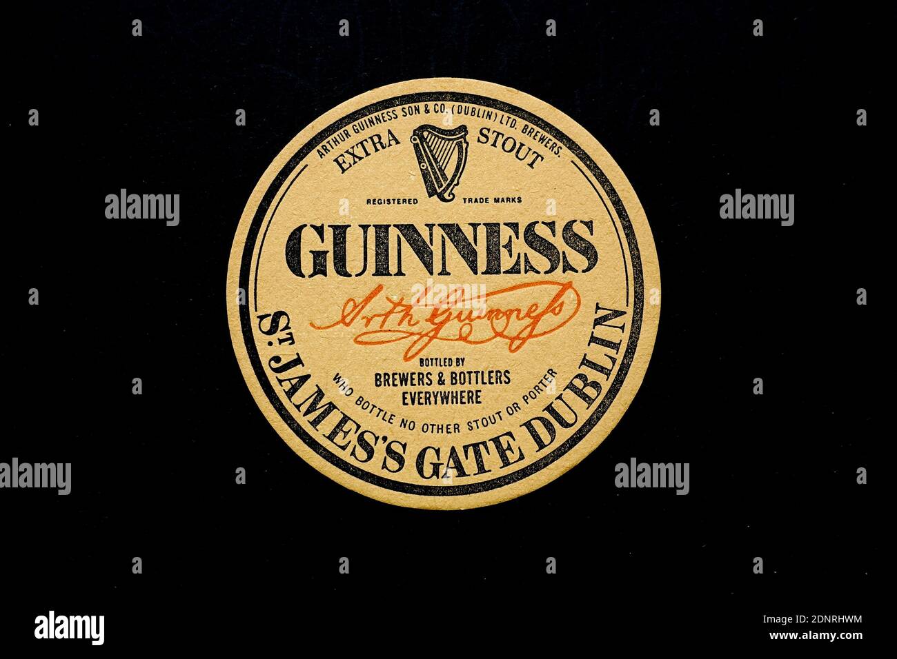 Guinness Vintage Beermat Stock Photo - Alamy