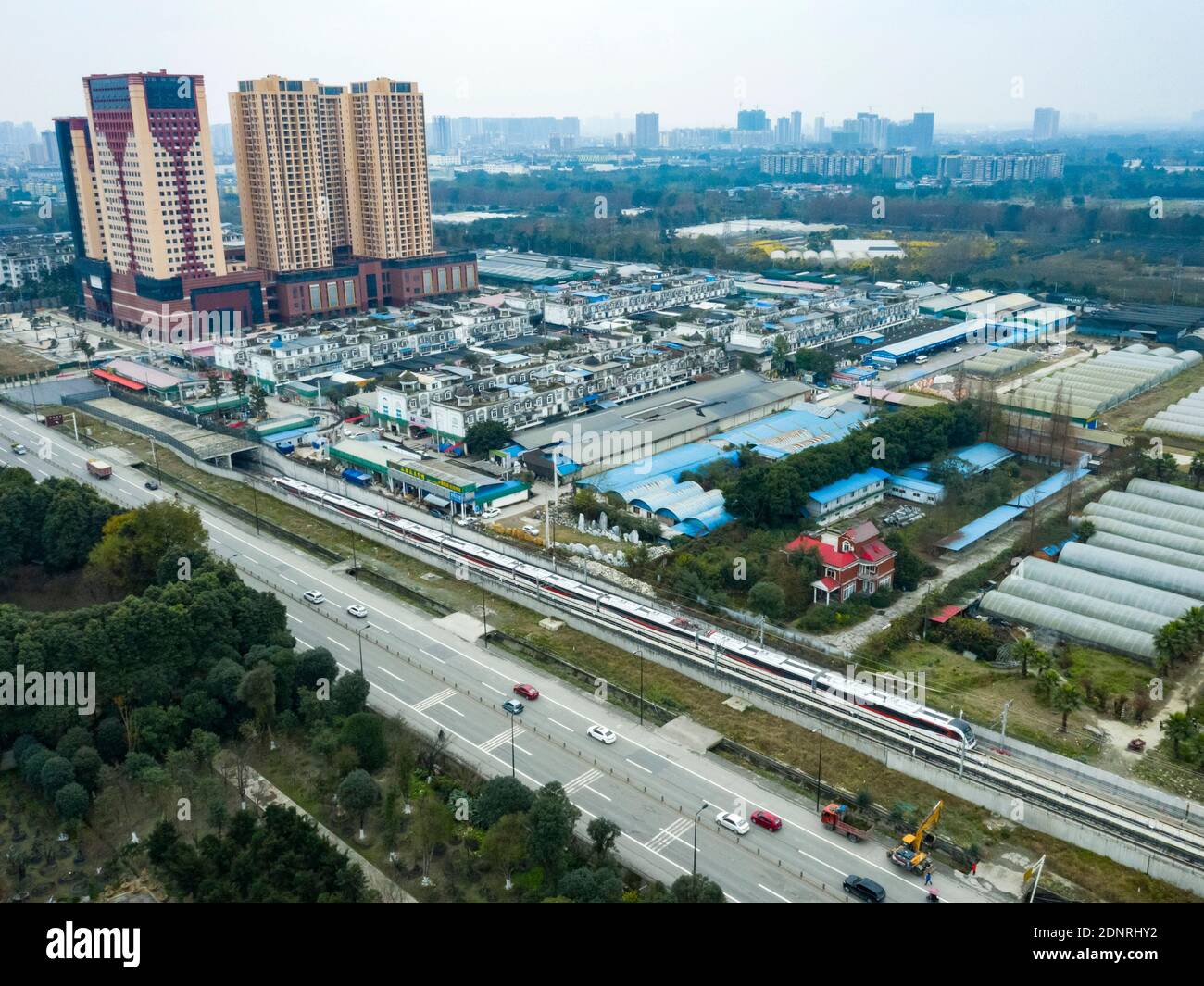 Chengdu. 18th Dec, 2020. Aerial photo taken on Dec. 18, 2020 shows a ...
