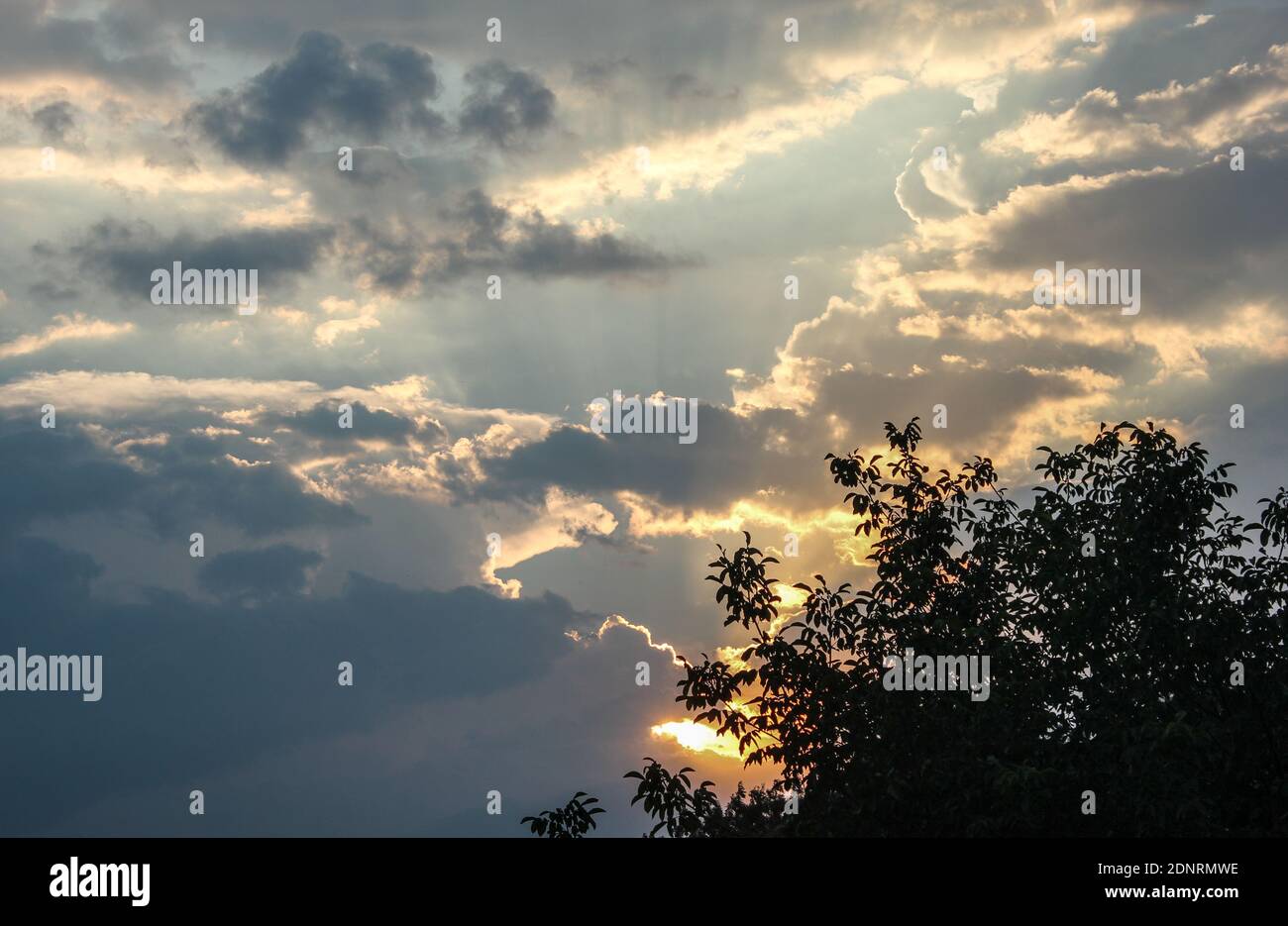 Sunset sky with clouds Stock Photo - Alamy