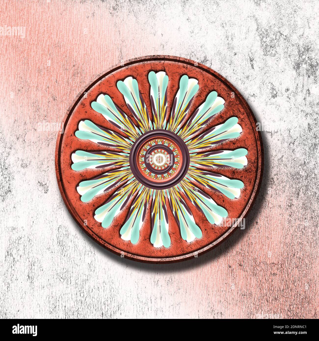 Wheel on textured background. Digital art Stock Photo - Alamy