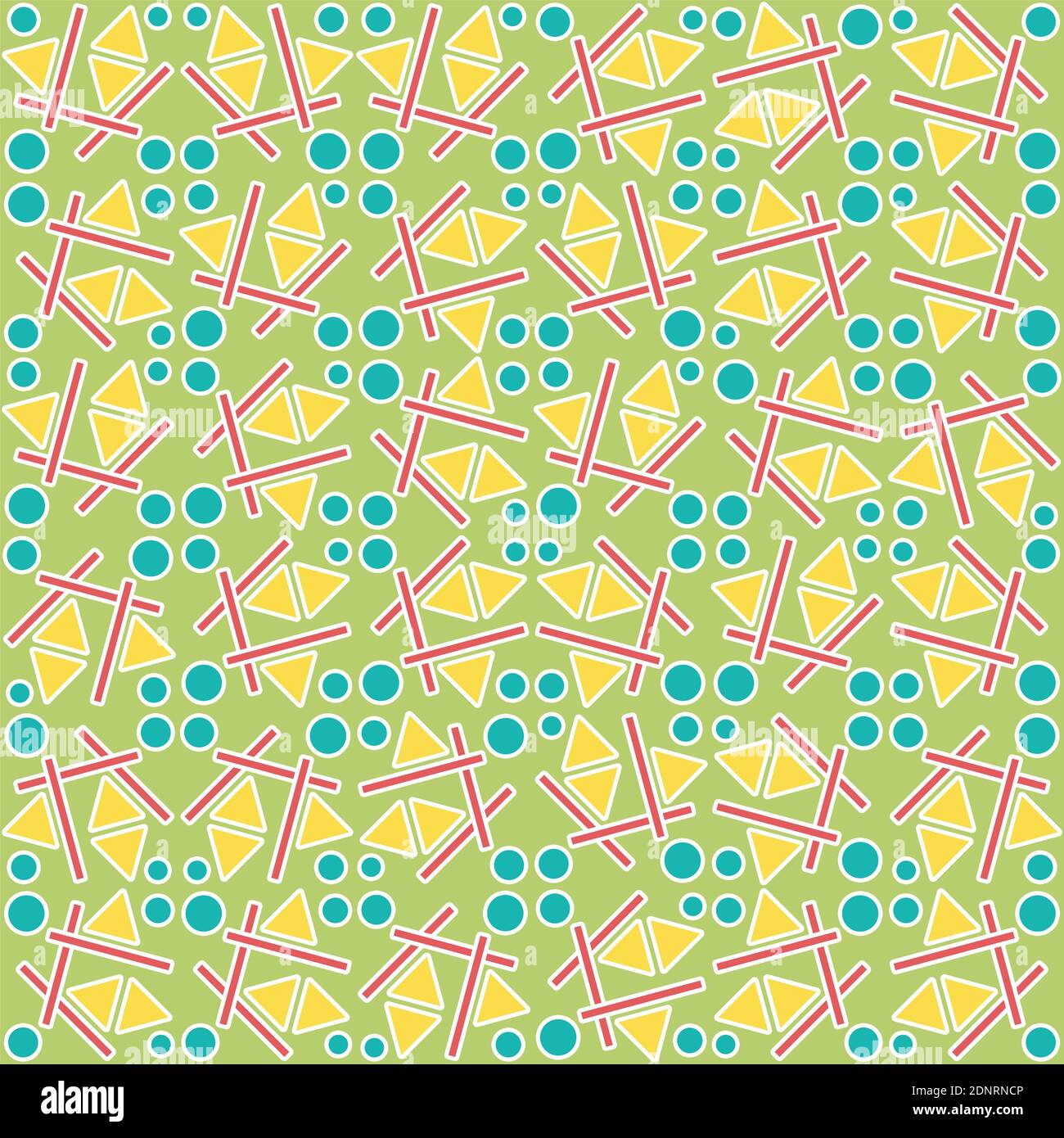 Three shapes pattern on a light green background. Geometric pattern ...