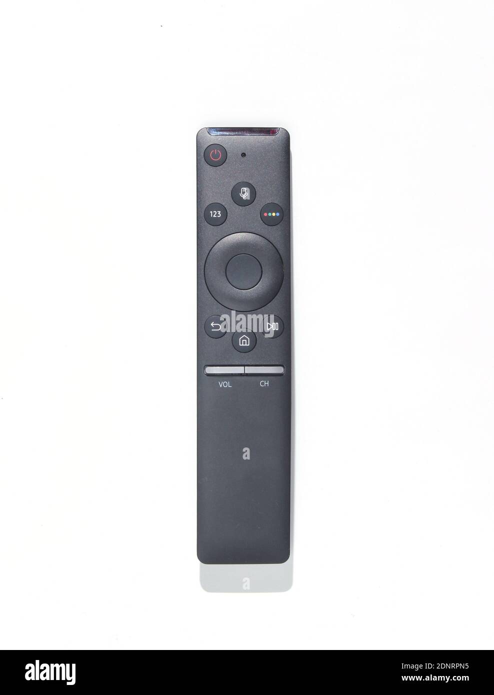 Modern tv remote on a white background. Photo with shadows, hard light ...