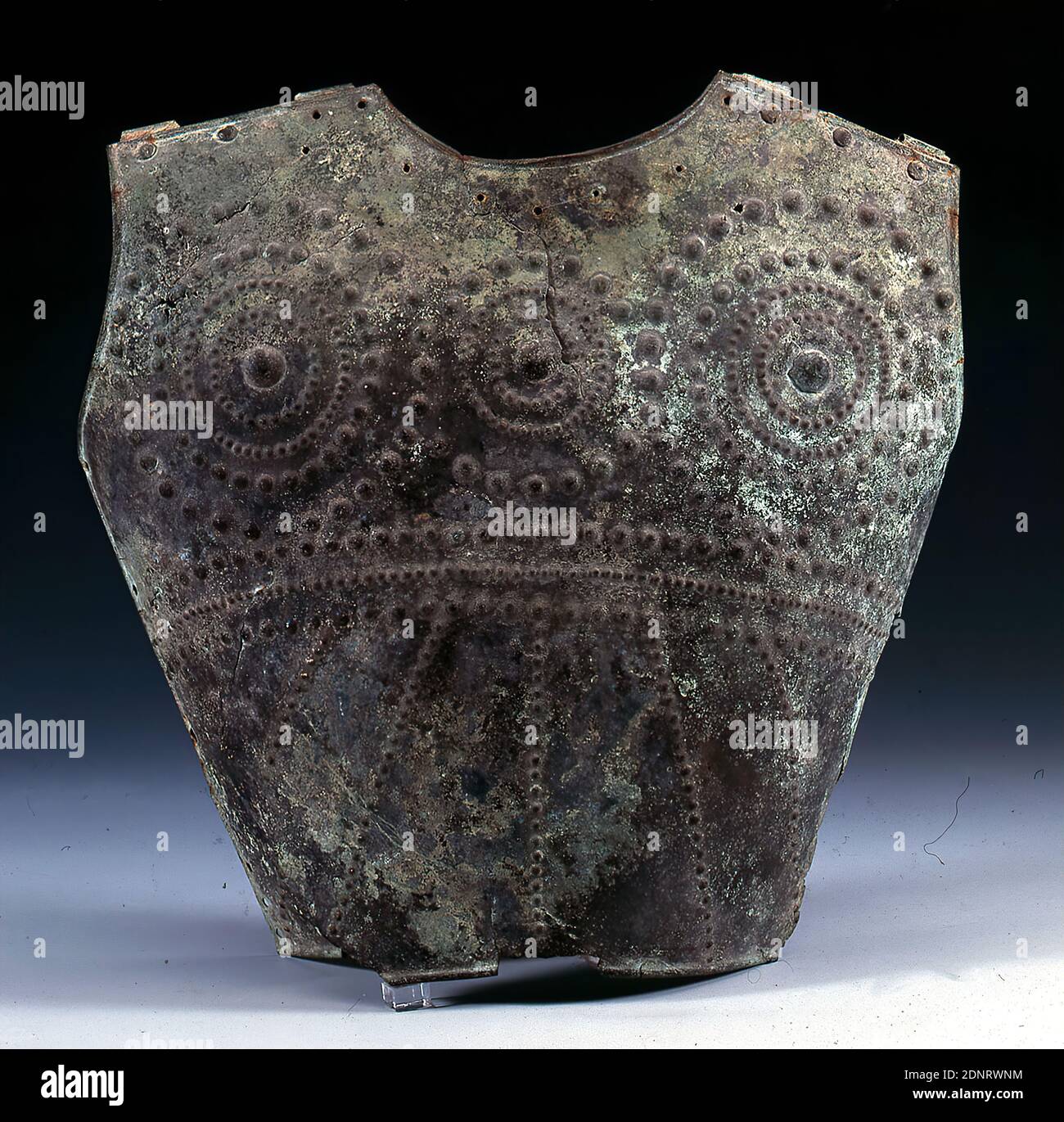 Breastplate of a tank, bronze, chased, bronze, Total: Height: 36.8 cm ...