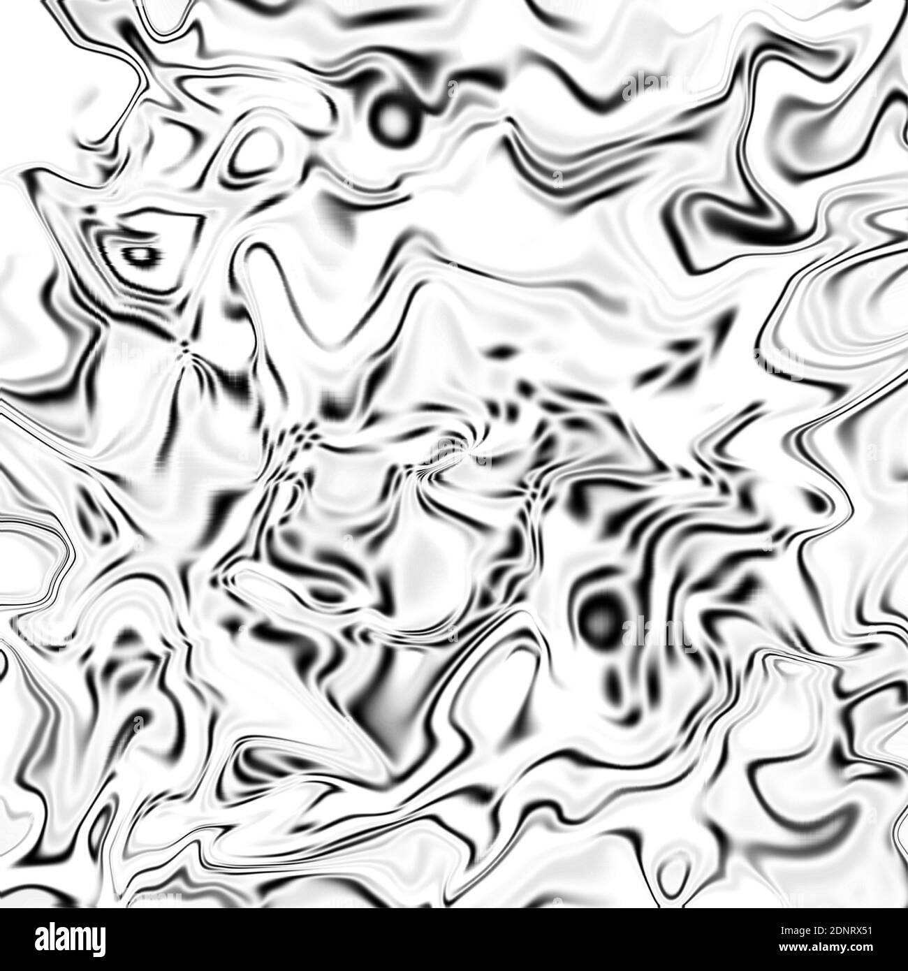 Liquid shapes digital art in black and white Stock Photo - Alamy