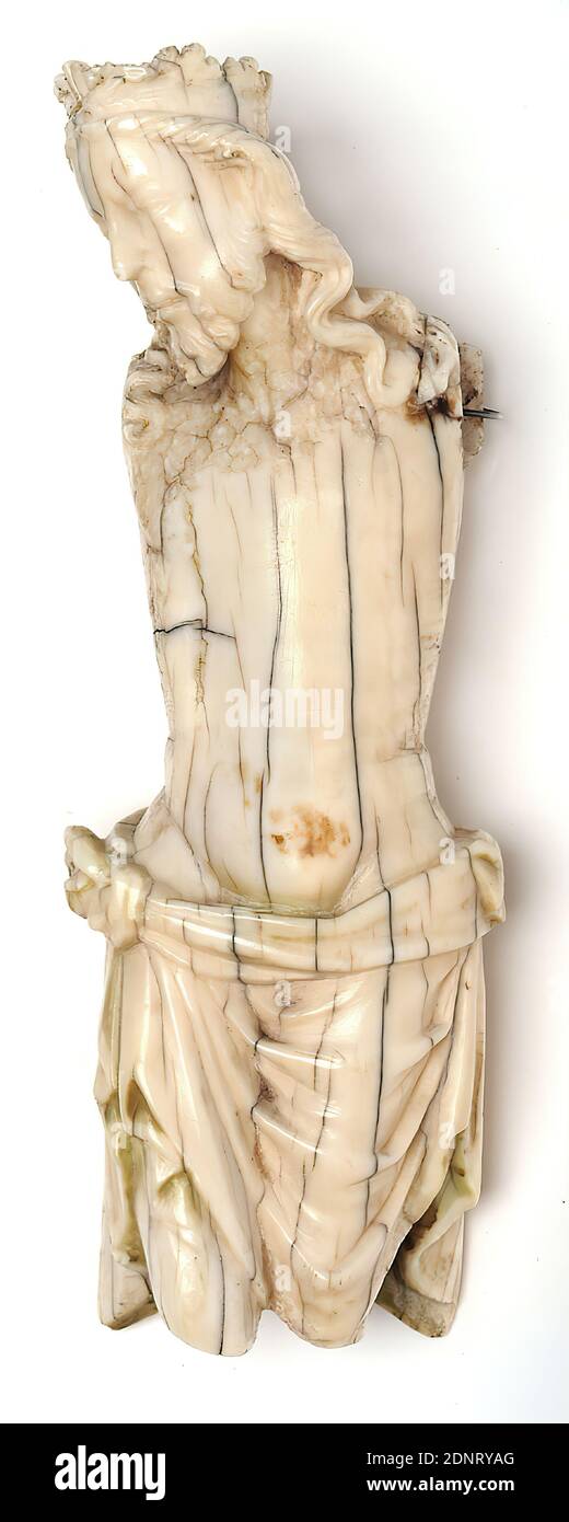 Torso of a crucifix, Walrus tooth, Total: Height: 19,2 cm, Sculptures ...