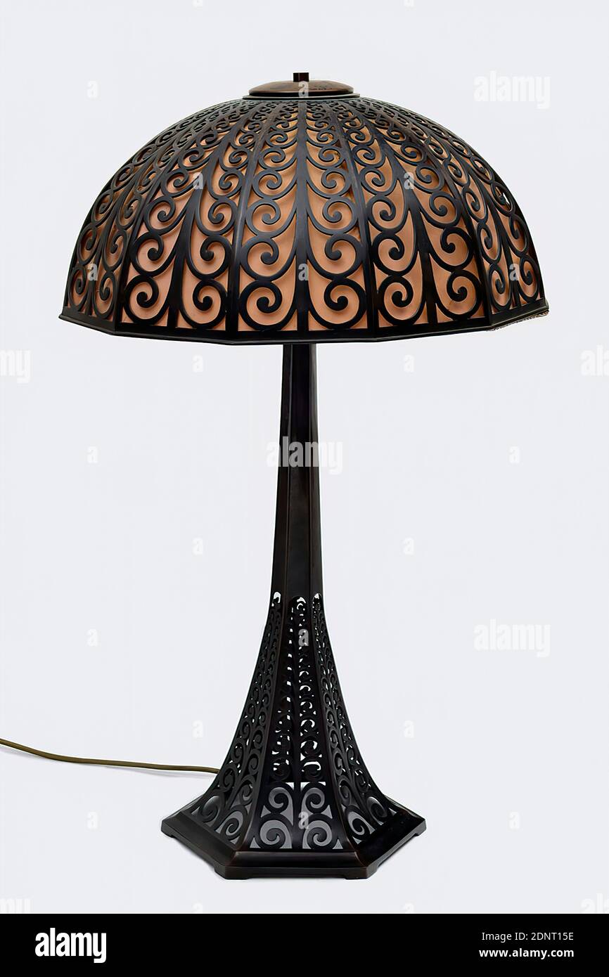 Carl Hagenauer, table lamp, bronze, cast, patinated, total: height: 80 ...
