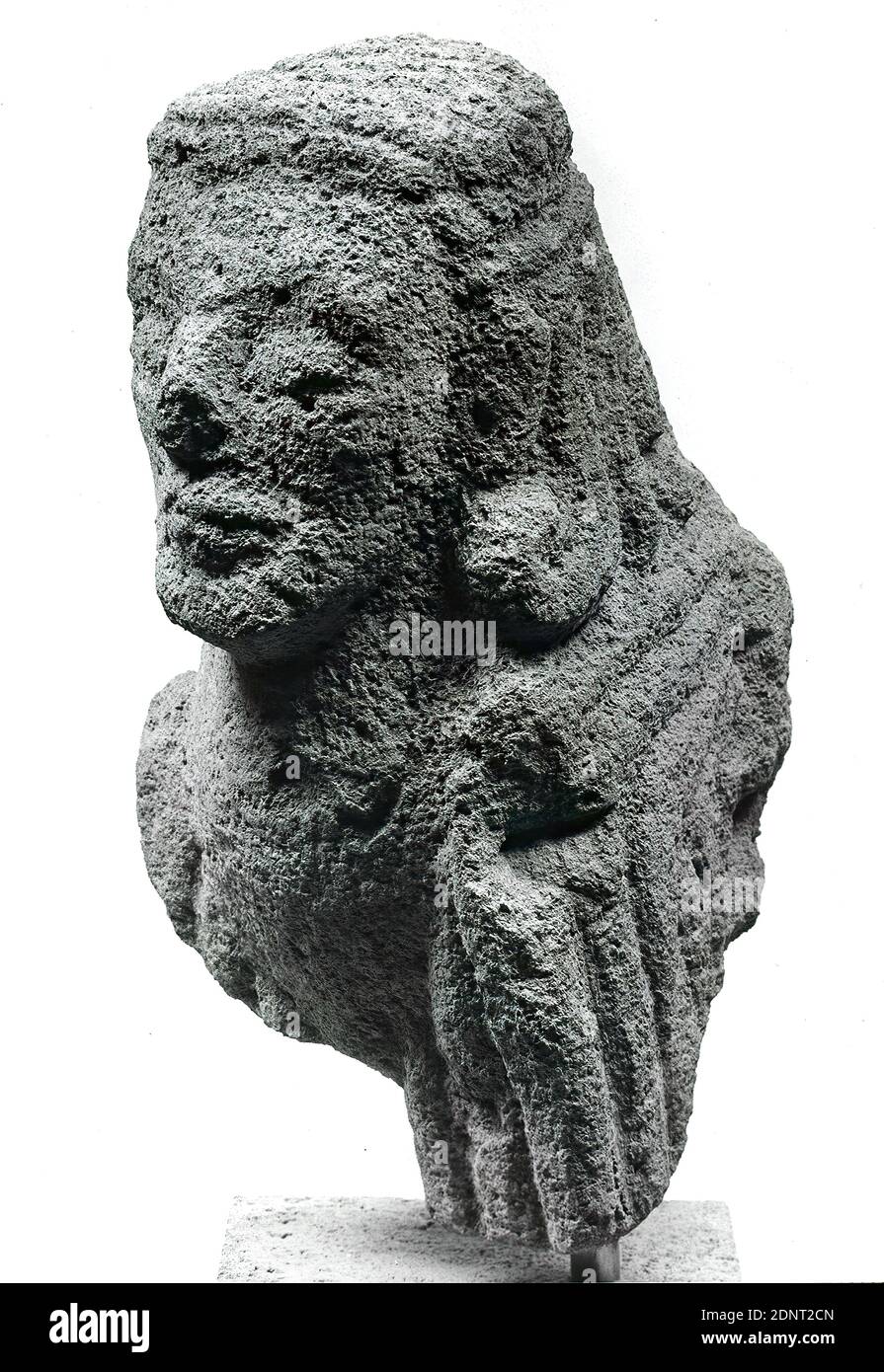 Head of a Sphinx, tuff, chiseled, Nenfro tuff, Total: Height: 47 cm ...