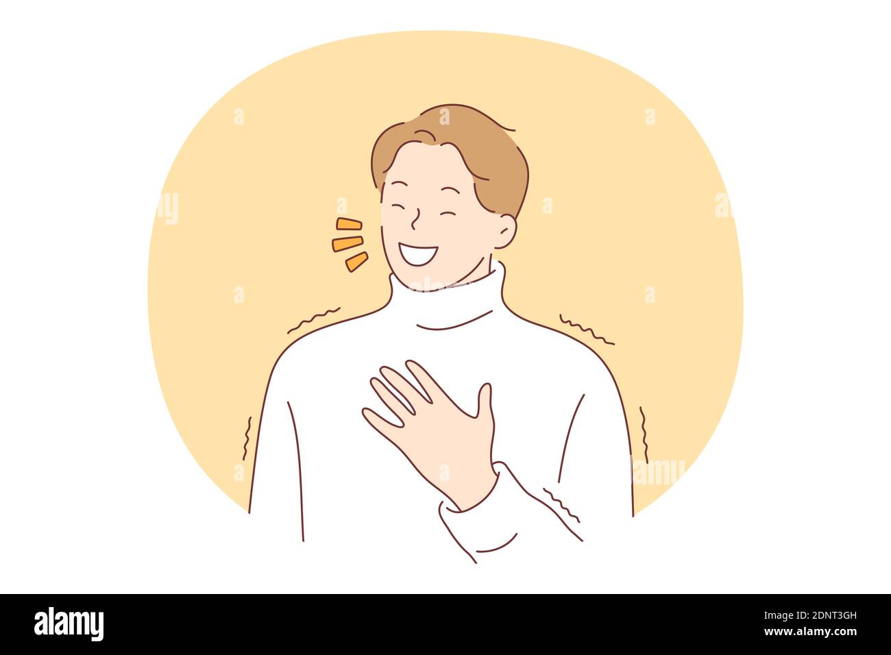 Laughing, positive emotion, happiness concept. Young positive man ...