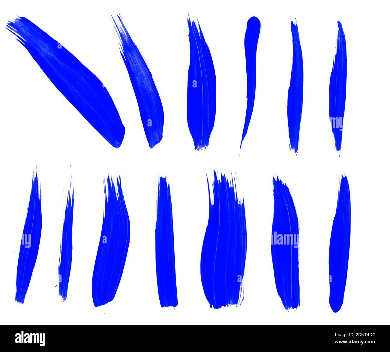Blue watercolor brushes for painting. Set of brush isolated on white ...