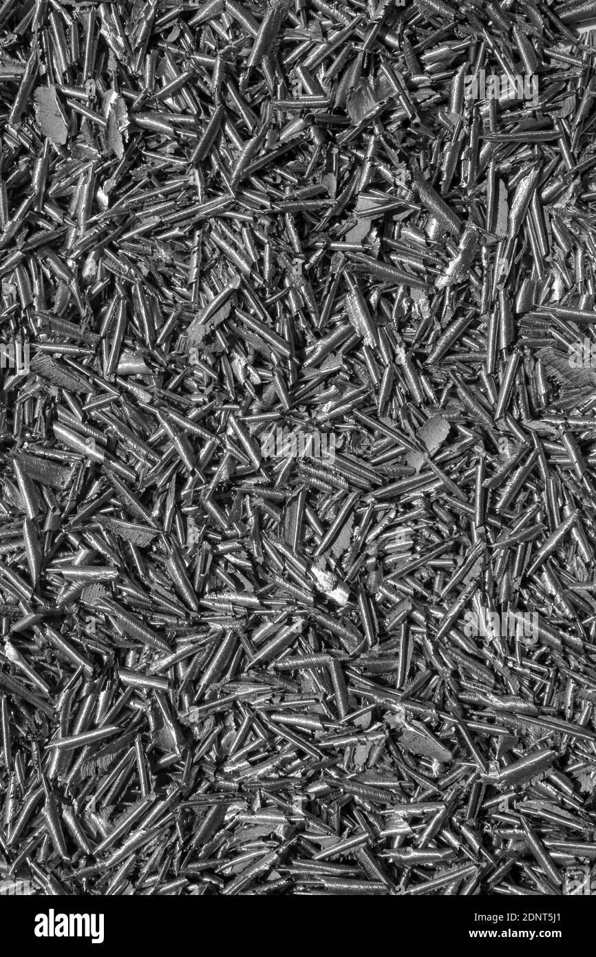 Chipped metal shavings (a waste from the metalworking process) as ...