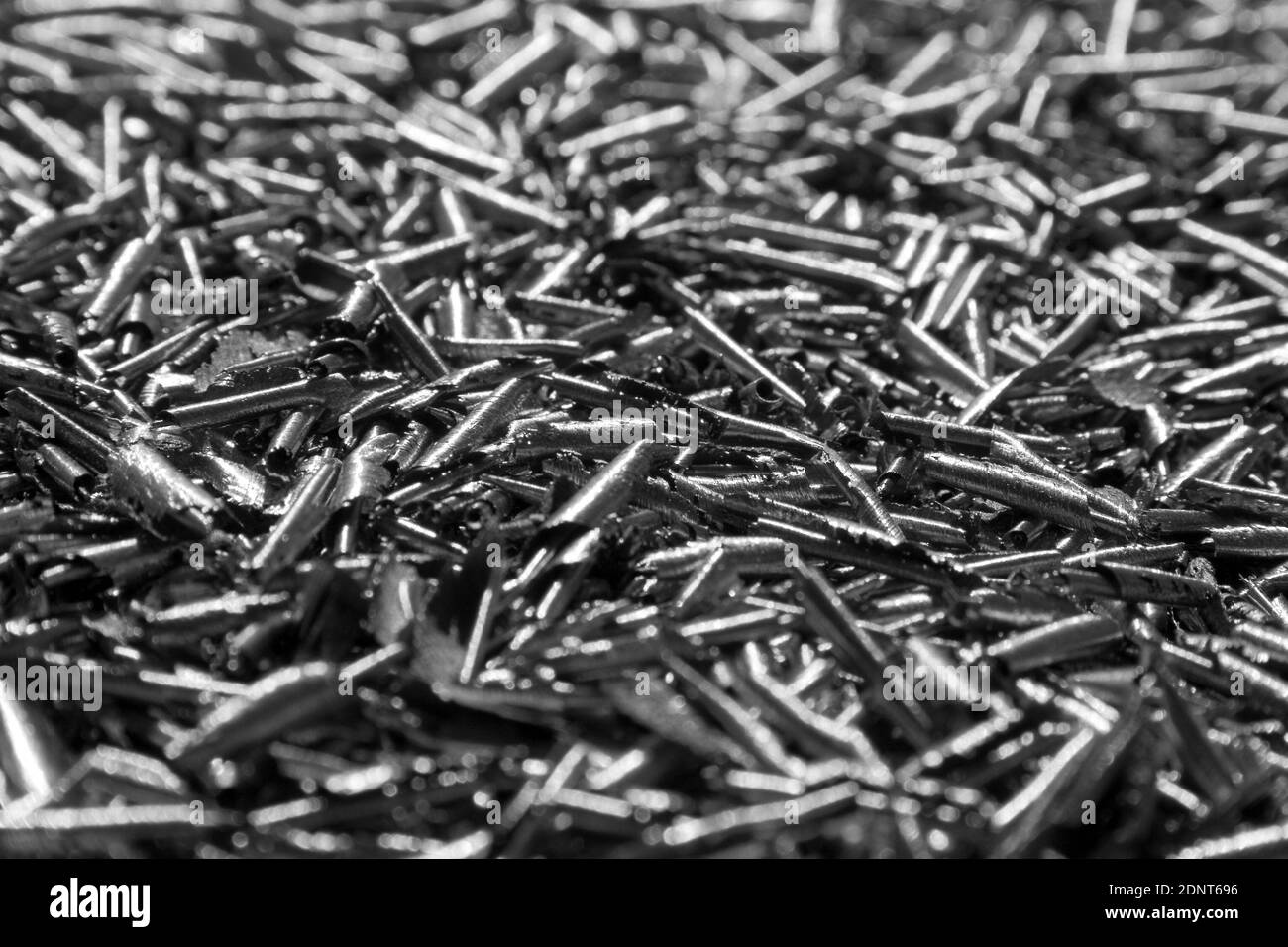 Chipped metal shavings (a waste from the metalworking process) as ...