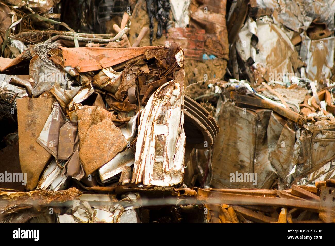 Scrap metal dump. A variety of scrap metal lies in a heap Stock Photo ...