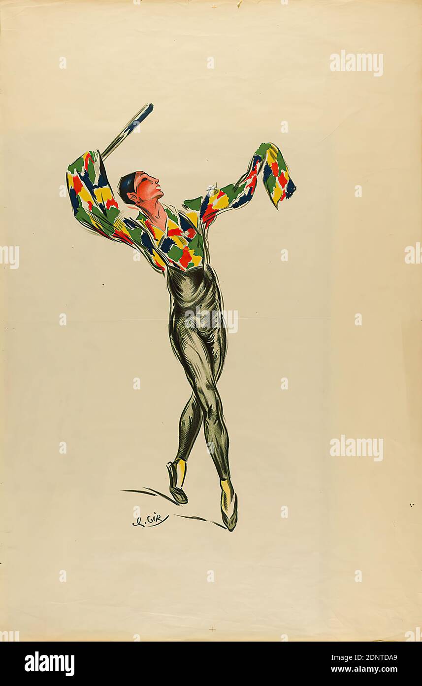Charles Gir, dancer, paper, offset lithography, sheet size: height: 120 ...
