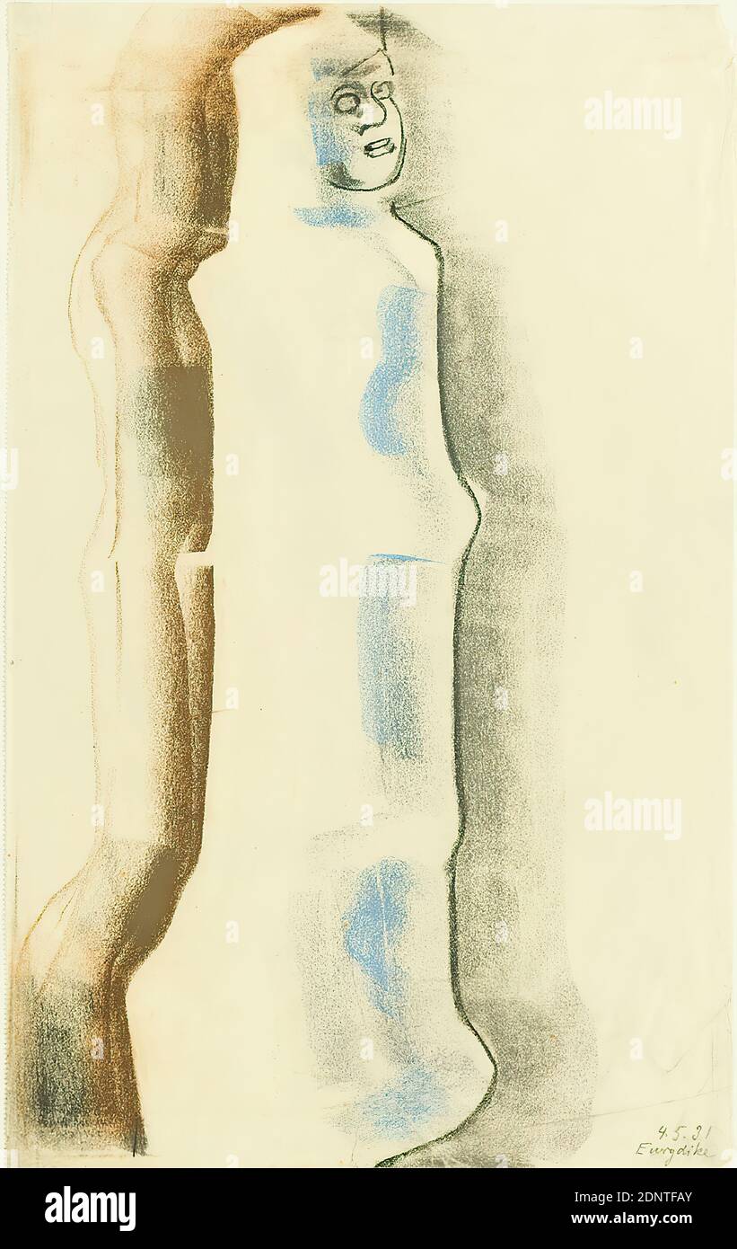 Gustav Heinrich Wolff, Eurydice, pastel chalk, drawing, pastel on ...