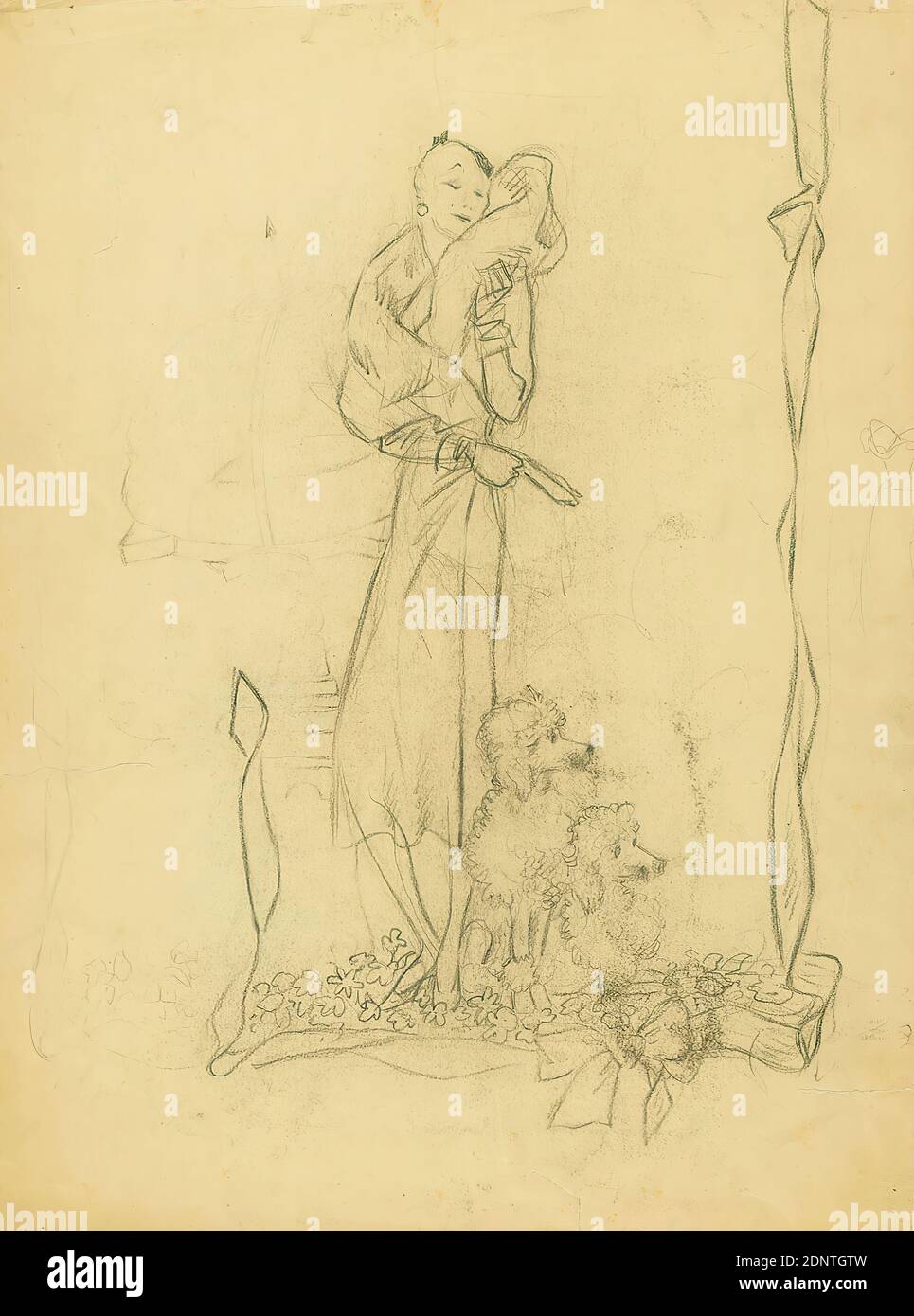 Ernst Dryden, sketch for a cover picture for Die Dame, cardboard ...