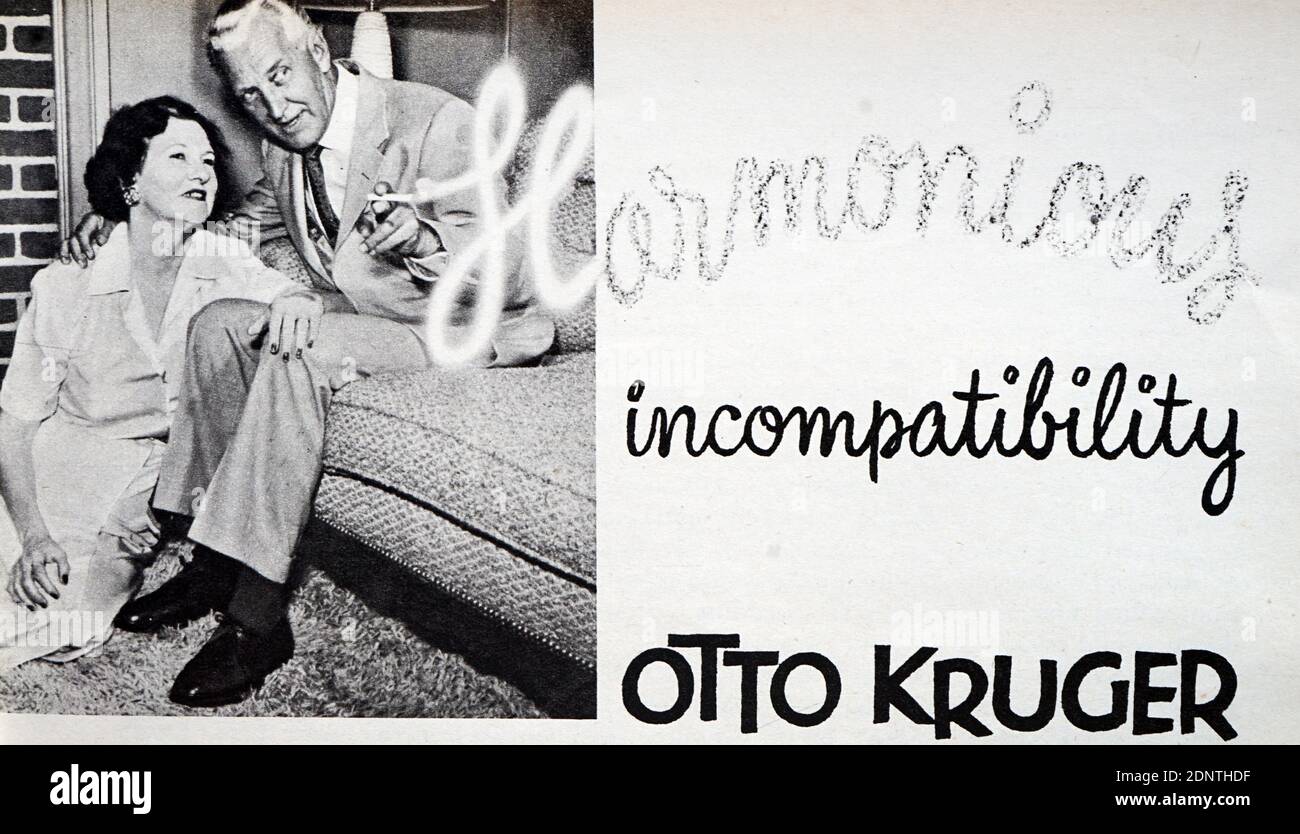 Photograph of Otto Kruger and his wife Sue MacManamy Stock Photo - Alamy