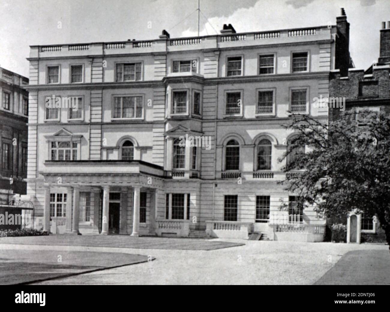 Photograph showing the front garden of Clarence House, Queen Elizabeth ...