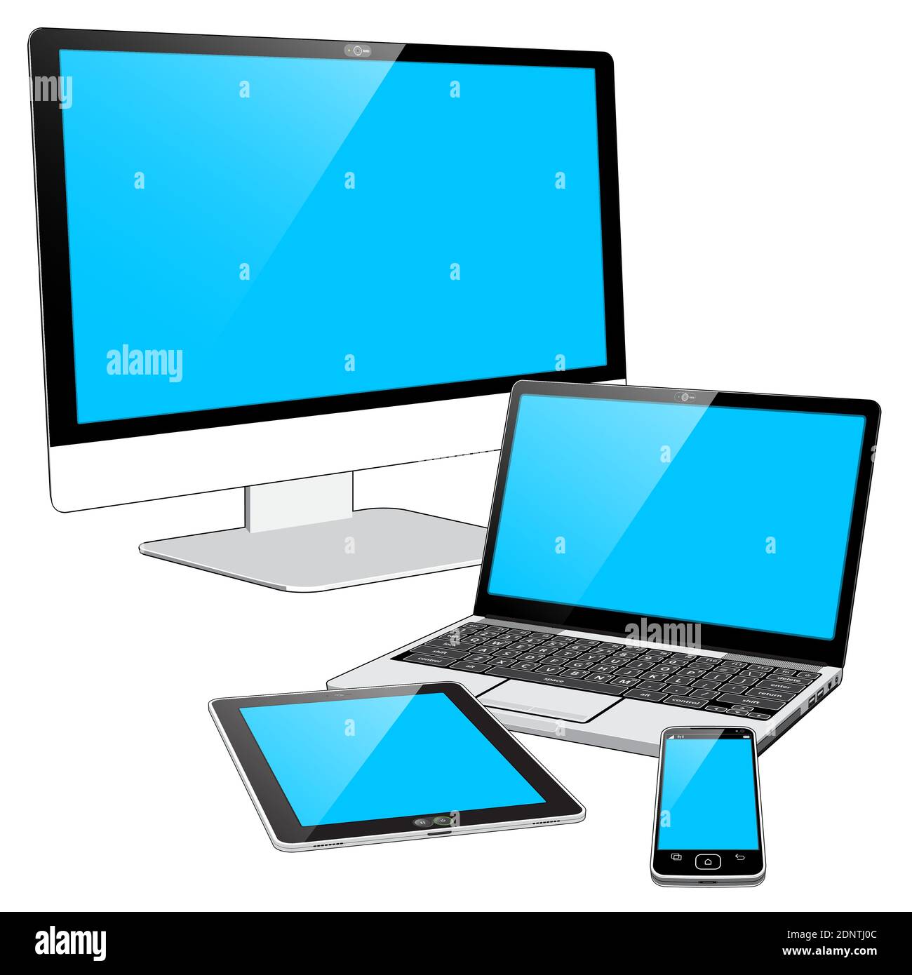 A collection of 4 web connected Devices - A Smart Phone, Tablet PC ...