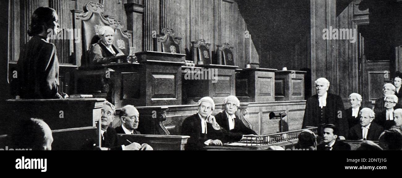 Film still from 'The Paradine Case' starring Alida Valli, Louis Jourdan ...