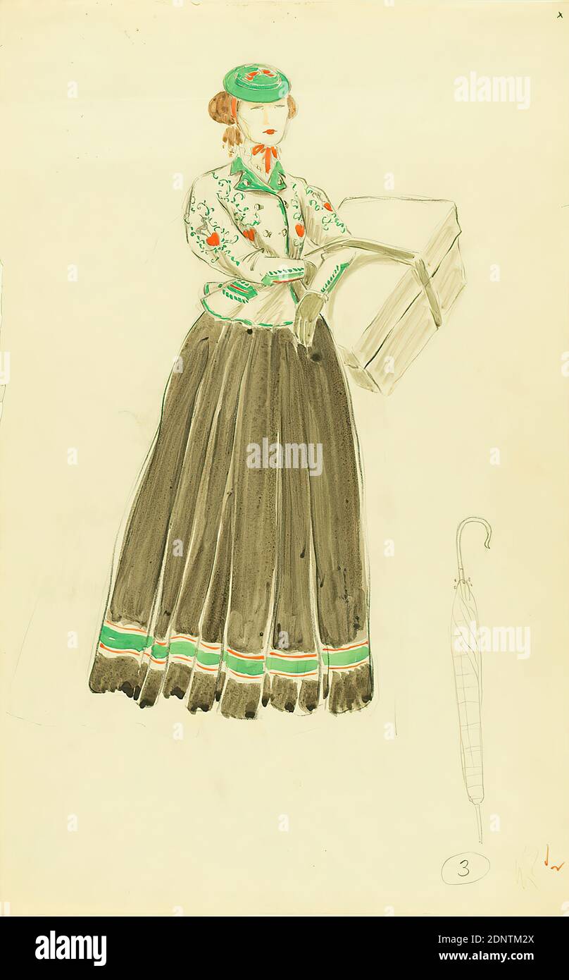 Ernst Dryden, costume for the movie The King Steps Out, paper, non ...