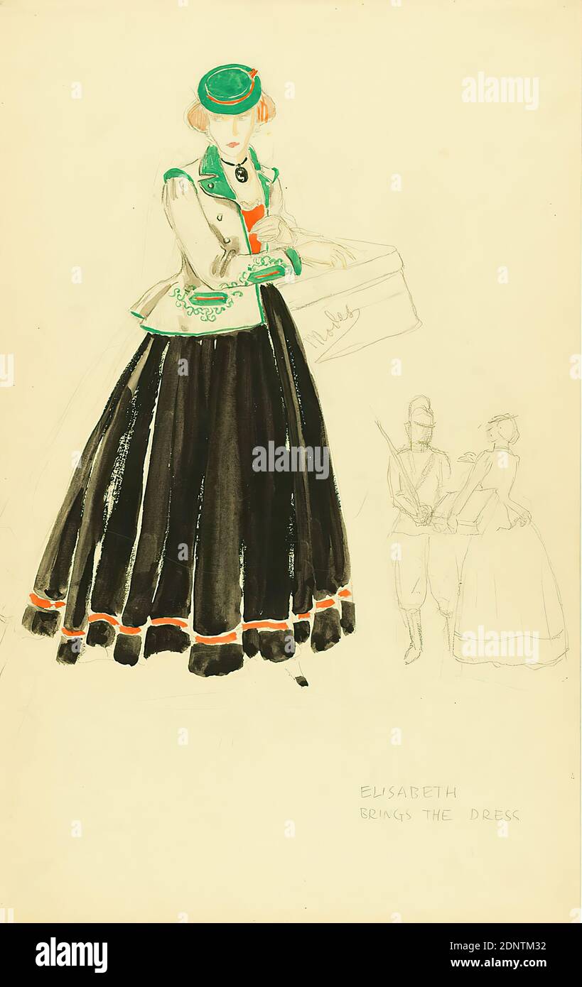 Ernst Dryden, costume for the movie The King Steps Out, paper, non ...