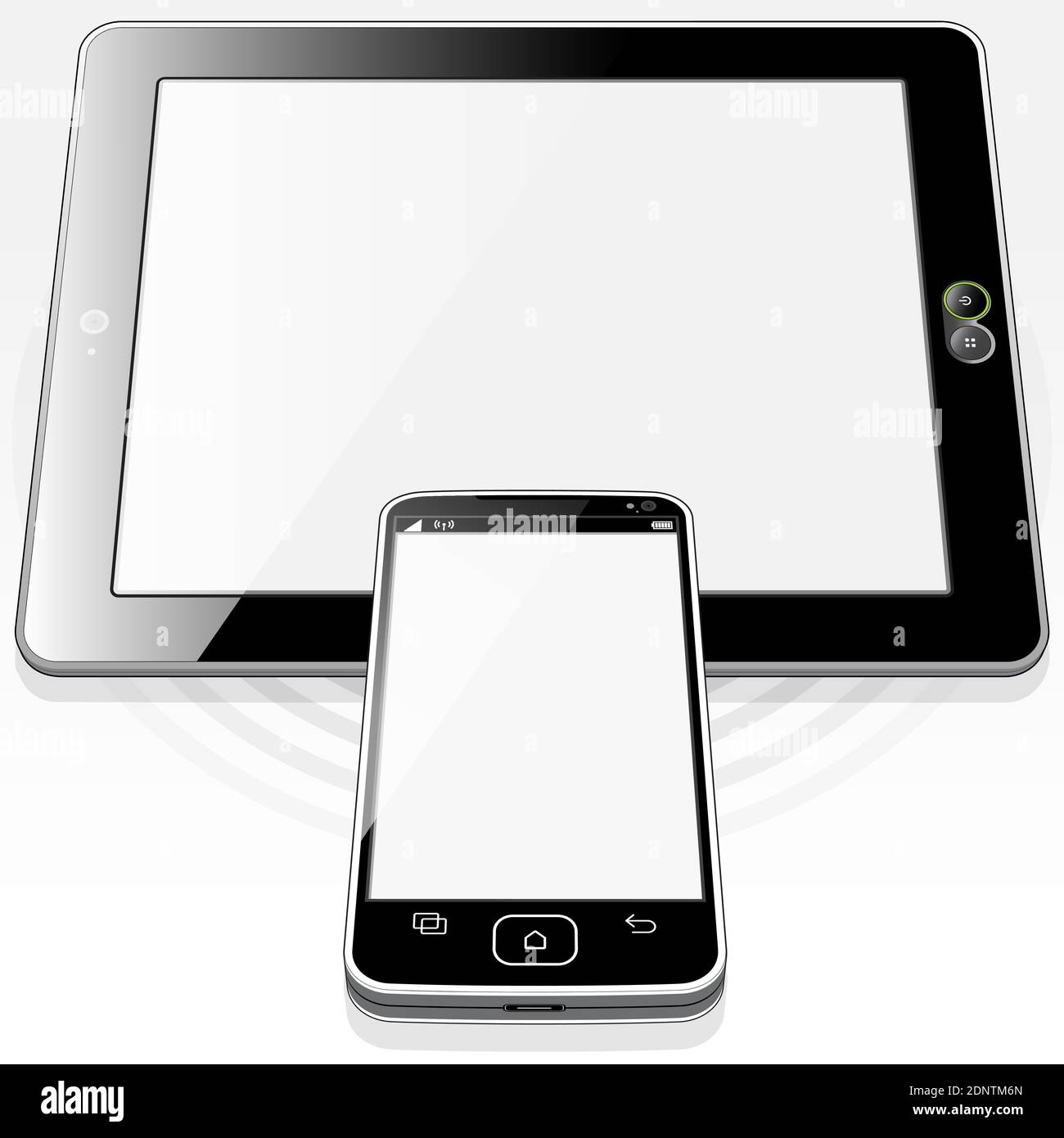 Digital devices top view Stock Vector Images - Alamy
