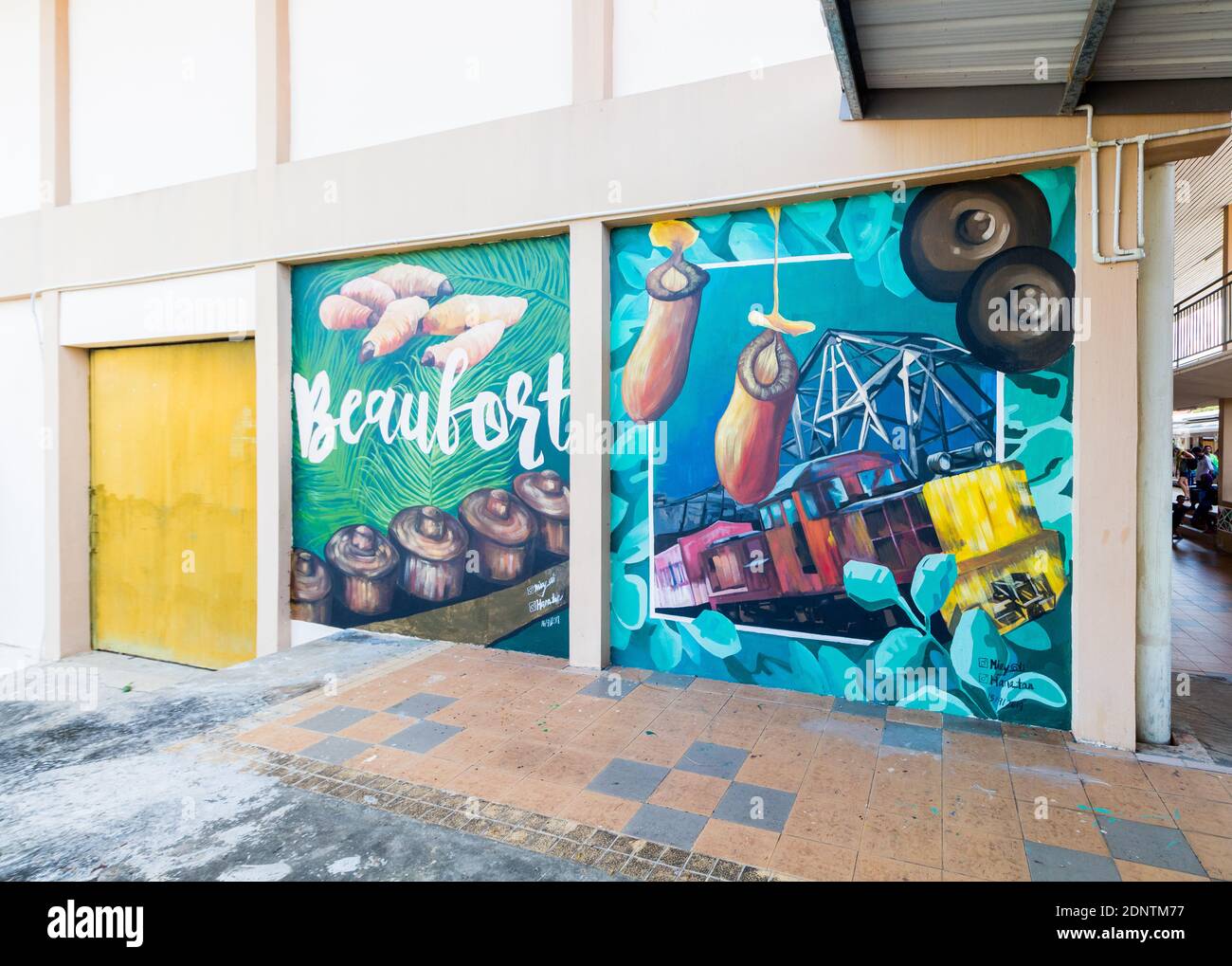Colorful wall mural in Beaufort, Sabah, Malaysia Stock Photo - Alamy