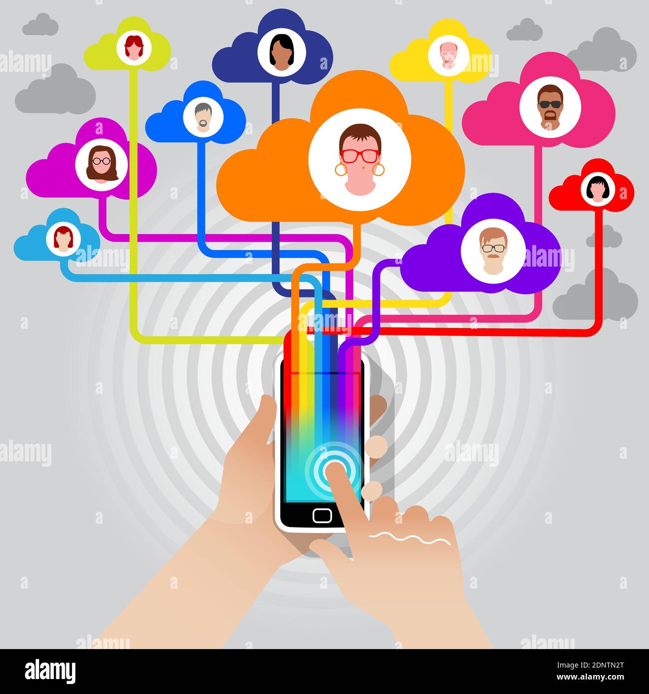 Friendship group friends socialising Stock Vector Images - Alamy