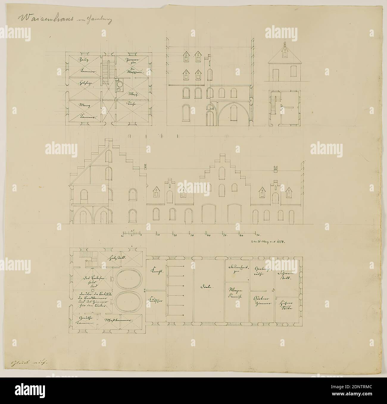 Theodor Bülau, orphanage, Hamburg. Competition design for a farm ...