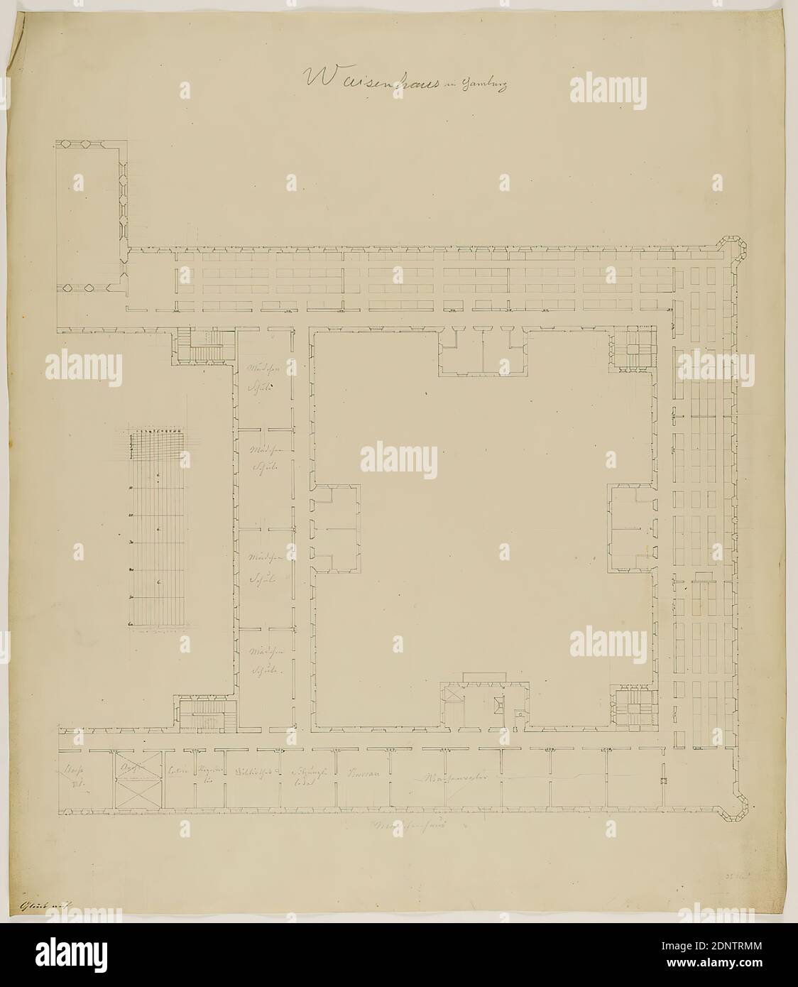 Theodor Bülau, orphanage, Hamburg. Competition design of the core ...