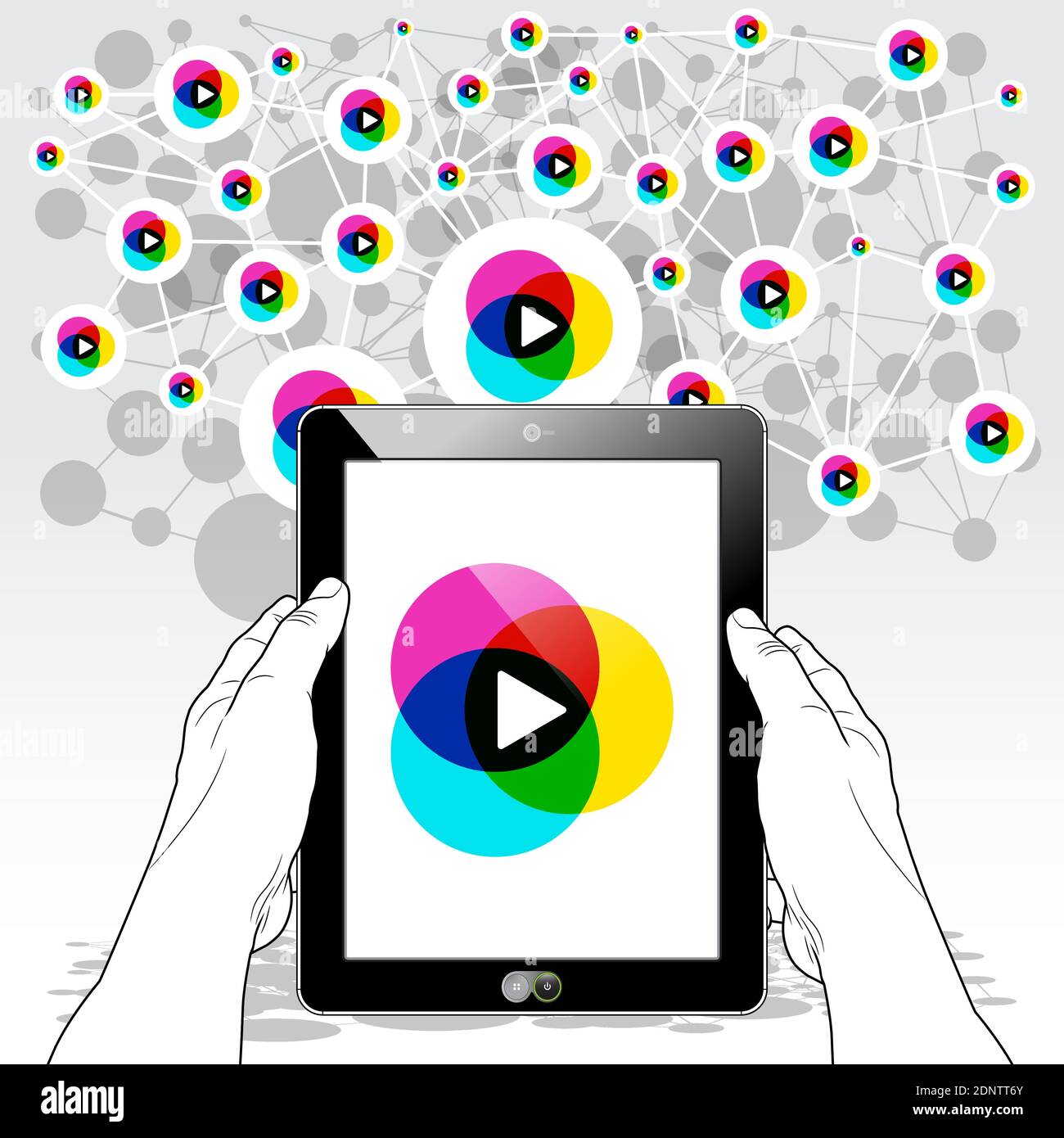 Social media using tablet computer Stock Vector Images - Alamy