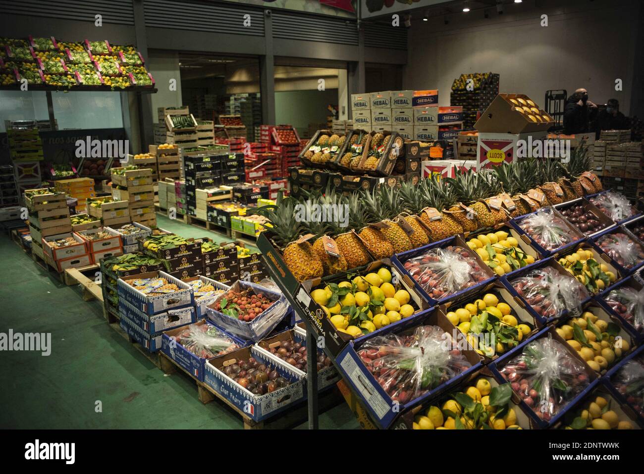 Food product (vegetables, fruits, ...) are seen at the Rungis ...