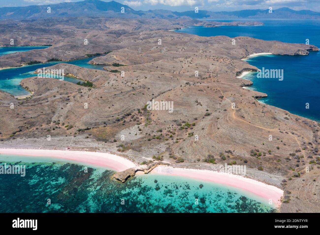 Aerial view of Lambu beach, West Nusa Tenggara, Indonesia Stock Photo ...
