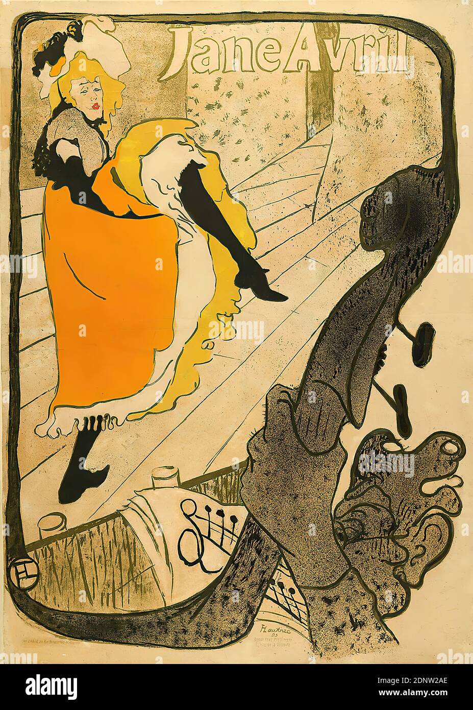 Henri de Toulouse-Lautrec, Jane Avril, paper, lithograph, total: height ...