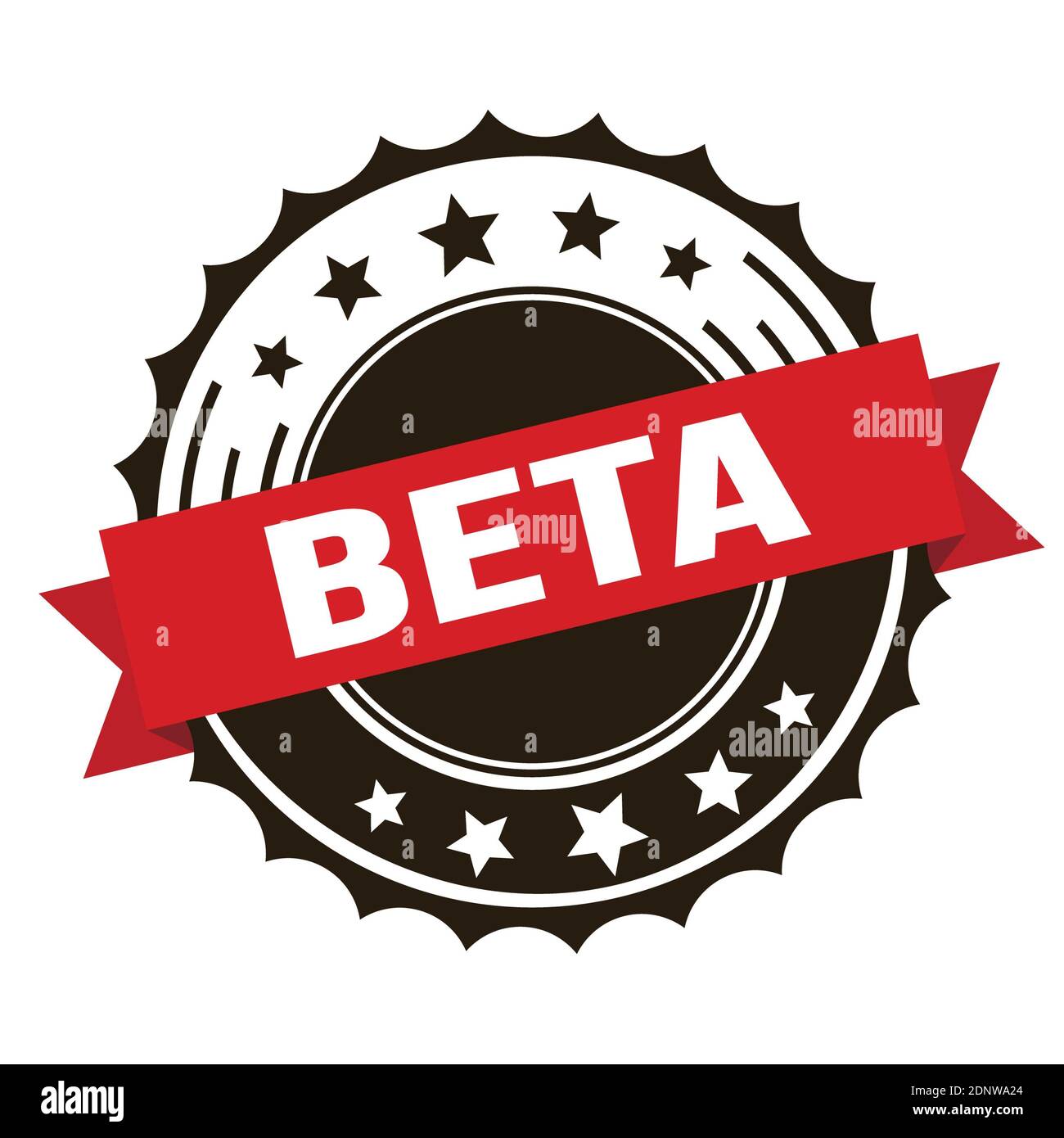 BETA text on red brown ribbon badge stamp Stock Photo - Alamy