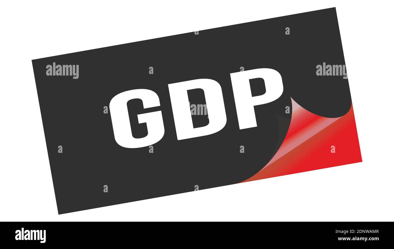 GDP text written on black red sticker stamp Stock Photo - Alamy