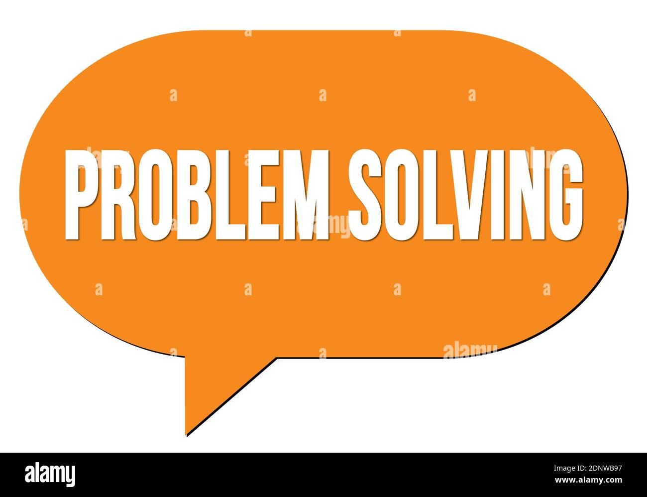 PROBLEM SOLVING text written in an orange speech bubble stamp Stock ...