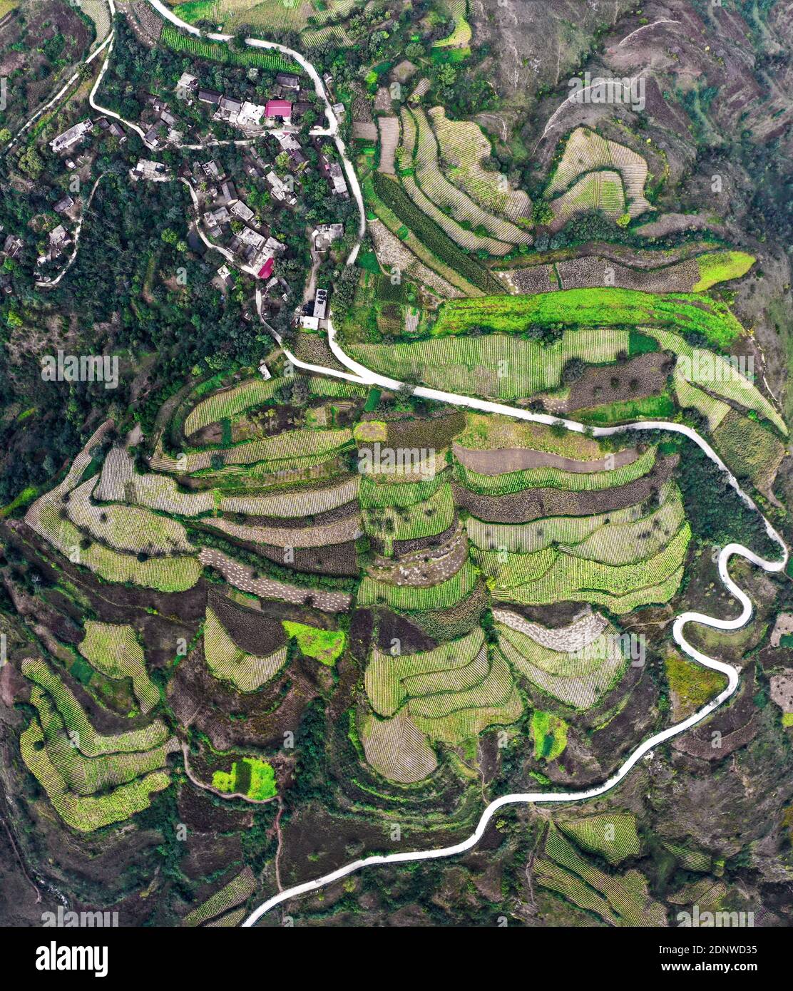 The western mountains, henan rural road Stock Photo - Alamy