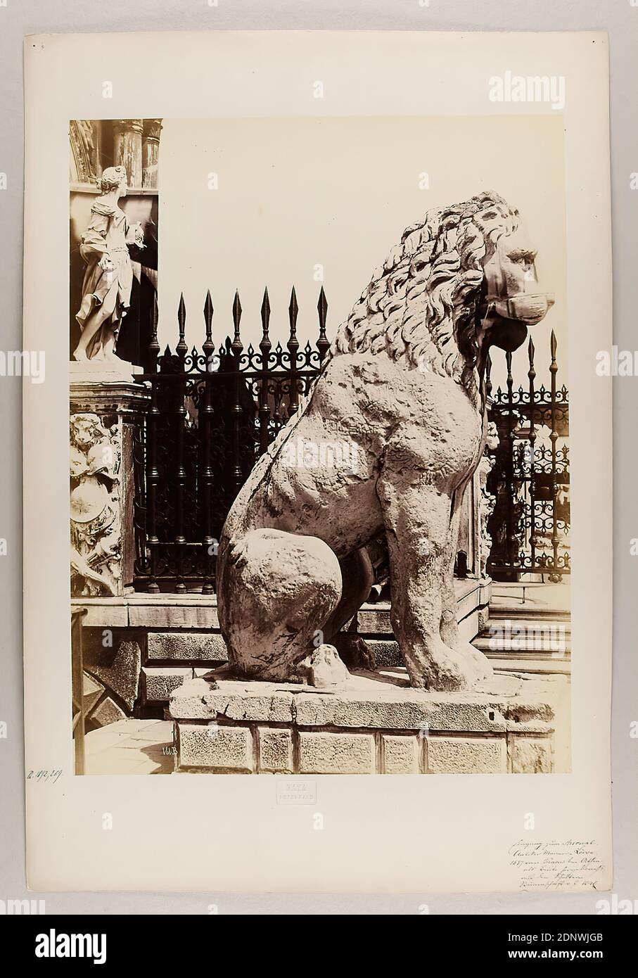 Carlo Naya, Venice - Antique lion at the entrance to the Arsenal, 1892 ...