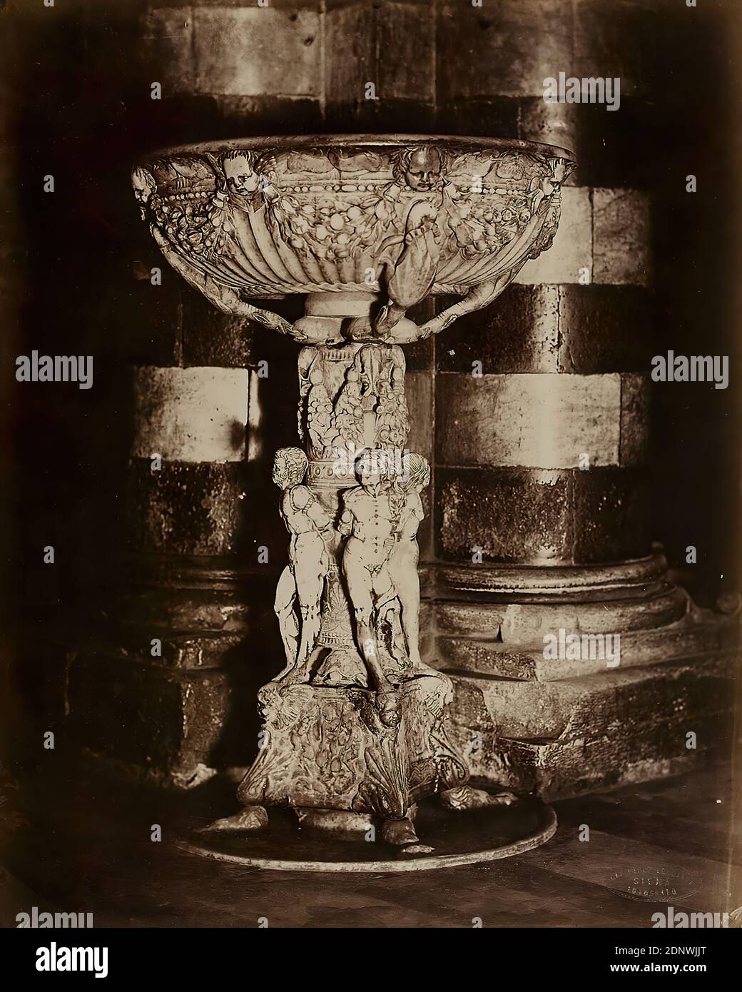 Paolo Lombardi, holy water basin in the cathedral of Siena, albumin ...